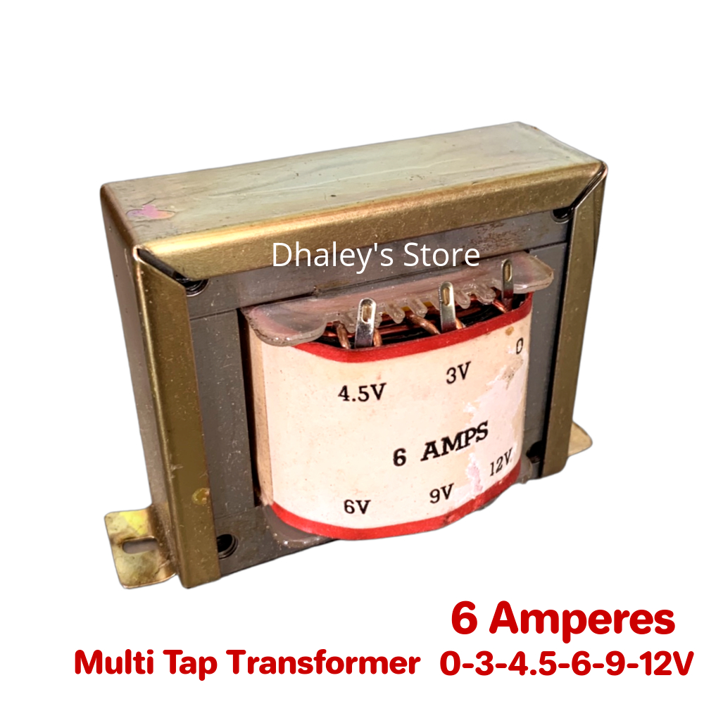 6A 3V /4.5V / 6V / 9V / 12V Transformer 6Amperes Input 220VAC Output AC ...