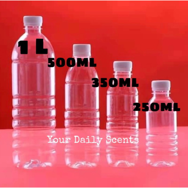 PER PIECE (1) EMPTY BOTTLES 350ml, 250ml PET BOTTLES) may takip na (with cap) for water oil atc ...