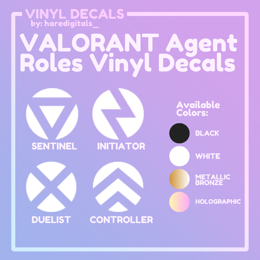 VALORANT Agent Roles Vinyl Decals Stickers | by: haredigitals_ | Shopee ...