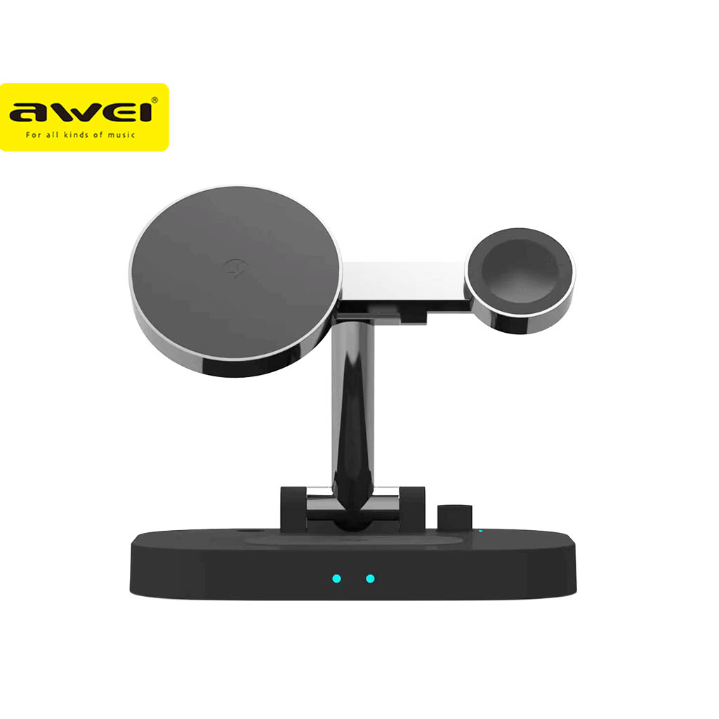 Awei W22 15W Fast Charging 4in1 Wireless Charger Foldable Stand For Pen ...
