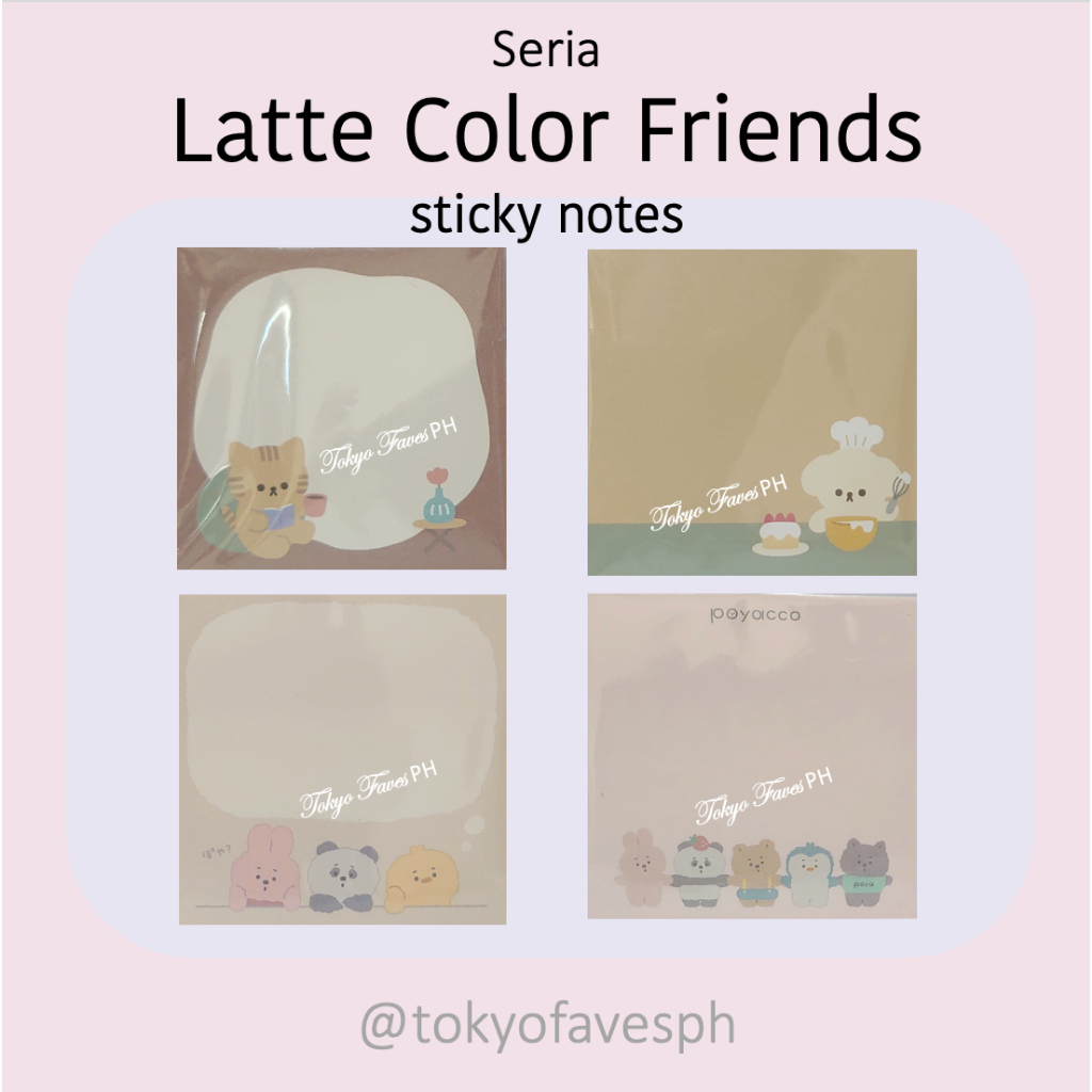 Daiso Seria Latte Color Friends Sticky Notes | Shopee Philippines