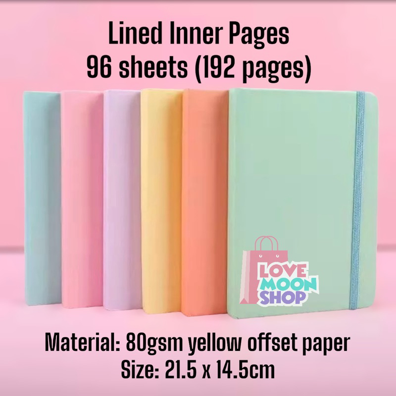 Sugar LINE Pastel Color A5/A6 Hardbound Notebook Journal with Garter ...