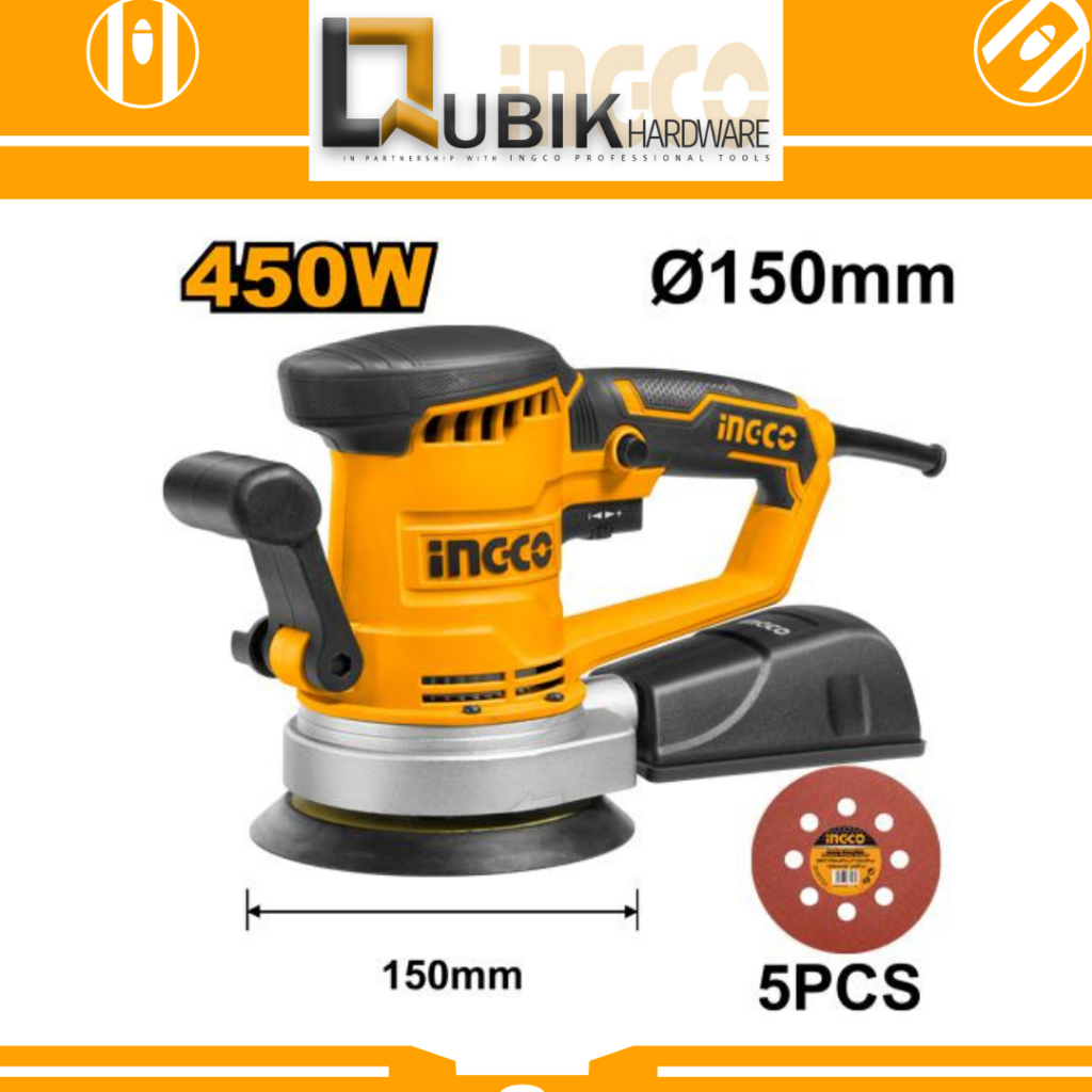 INGCO Rotary Sander 450 W (Model: RS4508)- Qubikhardware | Shopee ...
