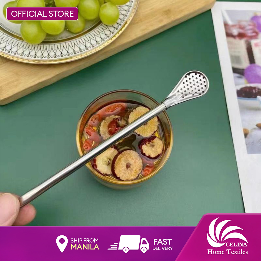 Celina Filter Straw Spoon Stainless Steel Creative Long Handle Straw ...