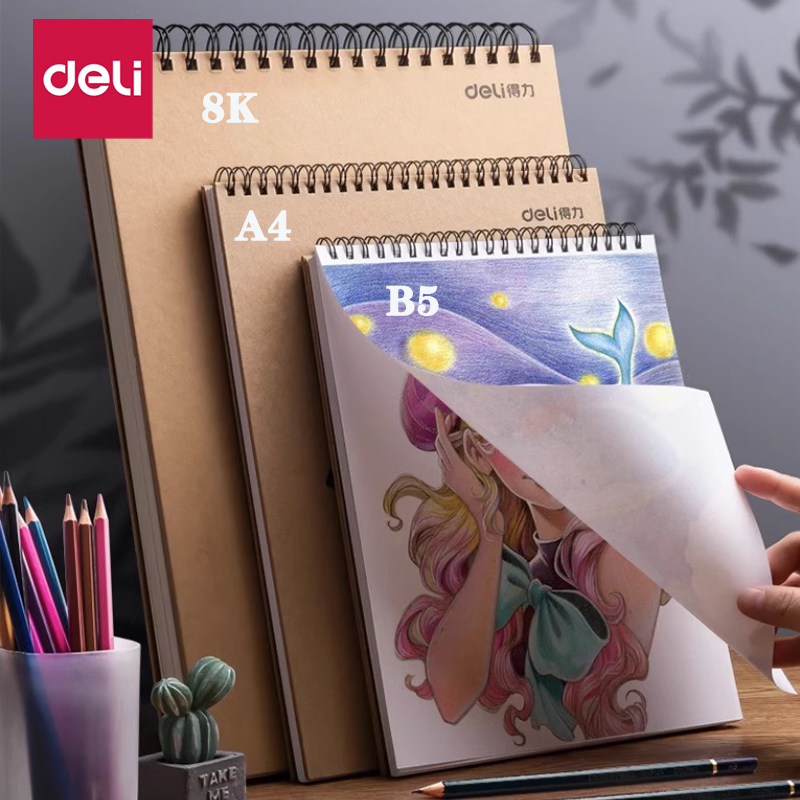 Deli A4/B5/8K 40 Sheets Thickened Sketchbook Art Drawing Paper Special ...