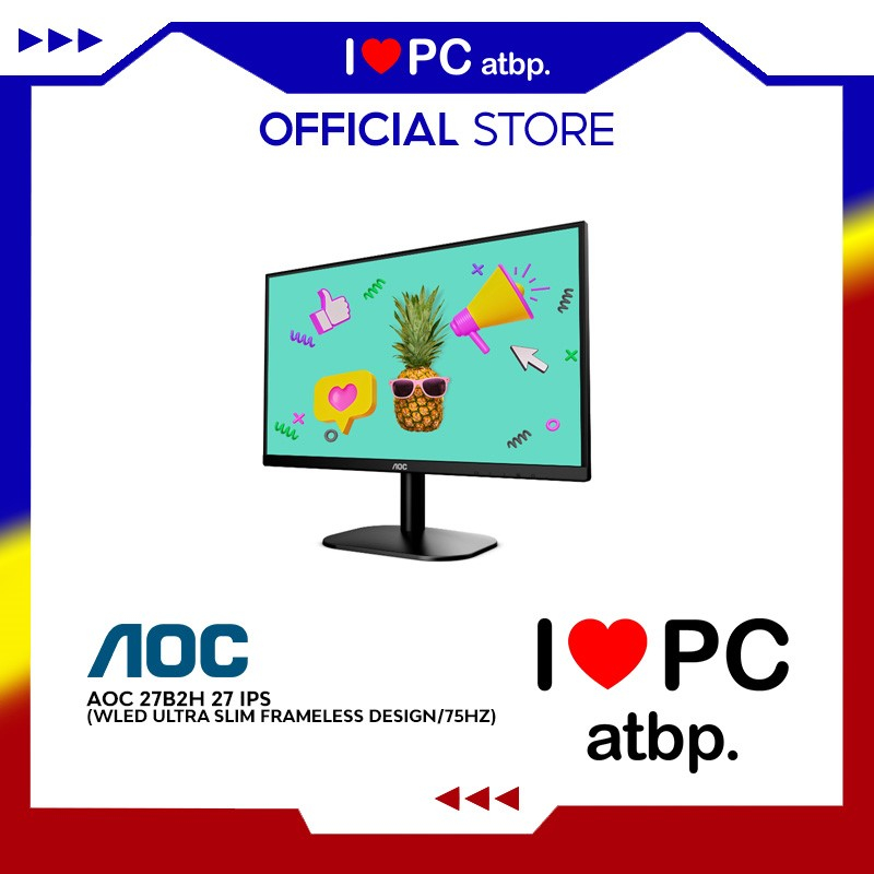 AOC 27B2H 27" IPS 75Hz Wled Ultra Slim Frameless Design, Wall-mountable ...