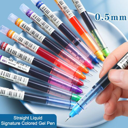 SANABC Color Gel pen Sign pen 0.5mm long lasting ink stationery pen for ...