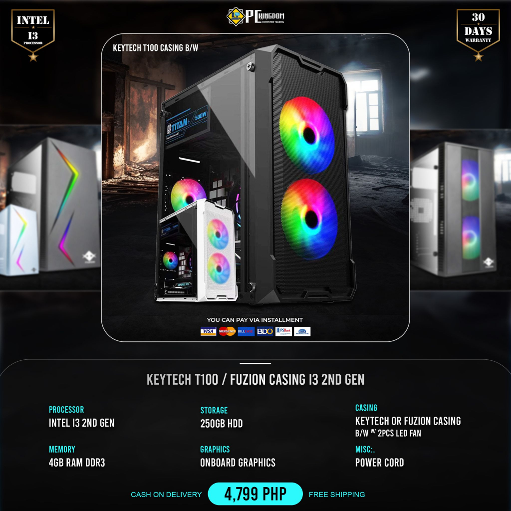 GAMING CPU i3/i5 2ND GEN 4GB RAM 250GB HDD ONBOARD GRAPHICS W ...