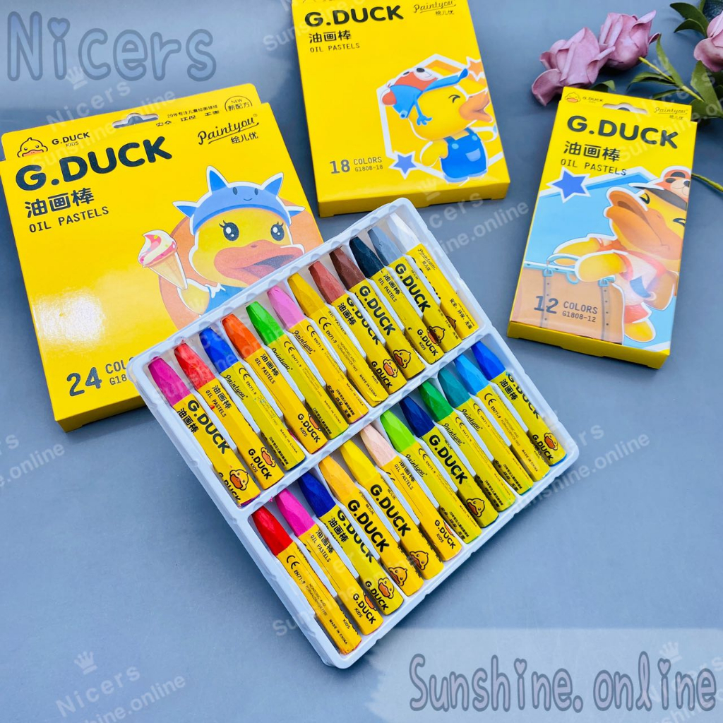 G-Duck kids oil pastel 24/18/12 colors Art Coloring Pen Graffiti Soft ...