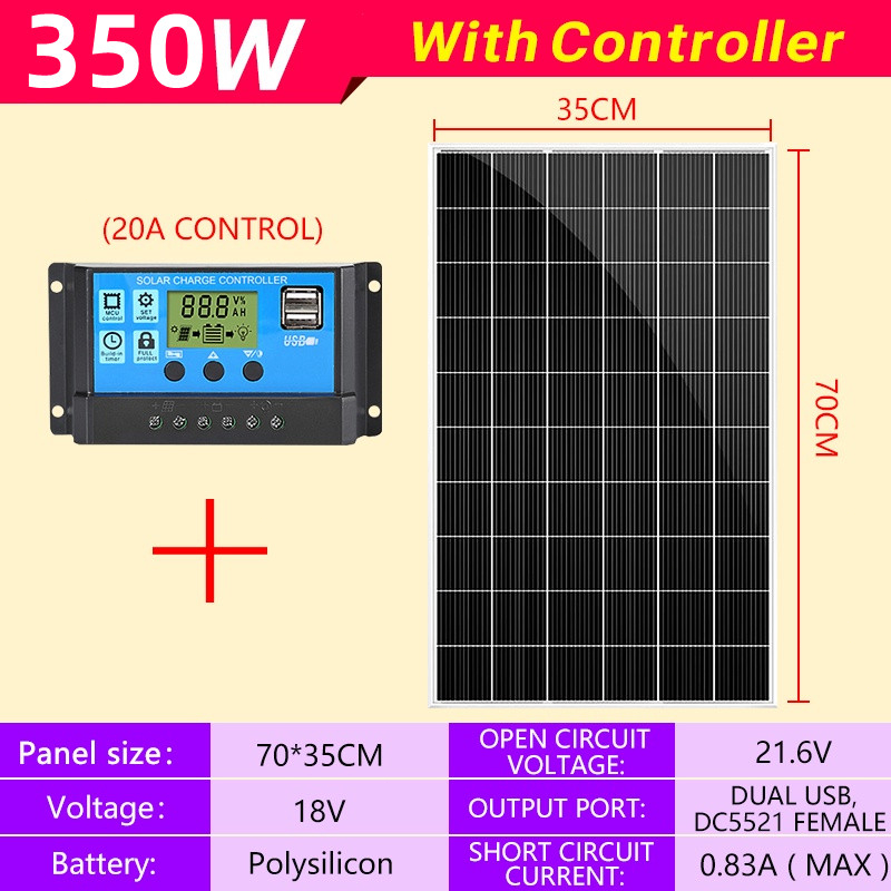 solar panels 150W 350W household charging panel monocrystalline silicon ...