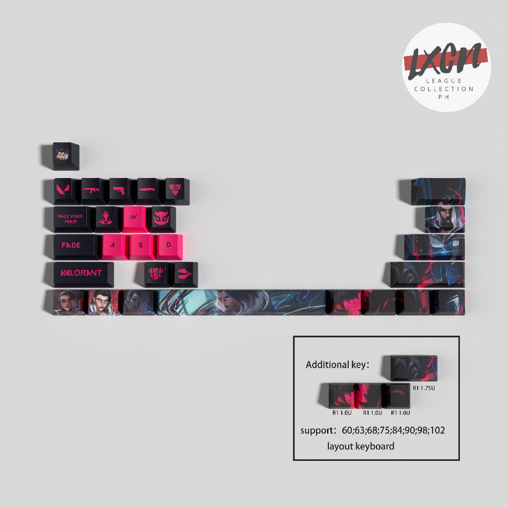 Valorant Fade Custom PBT dye 29 keys OEM Profile Mechanical Keyboard ...