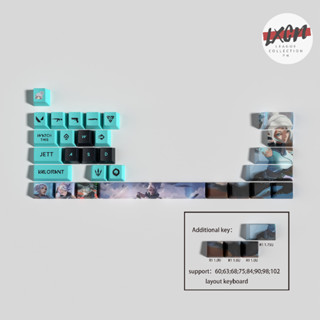 Valorant Jett Custom PBT dye 29 keys OEM Profile Mechanical Keyboard ...
