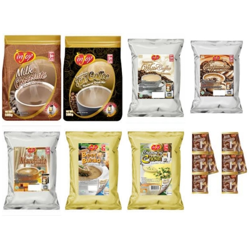 Injoy Vendo Powders 500g= milk chocolate,cappuccino, white coffee, 3 ...