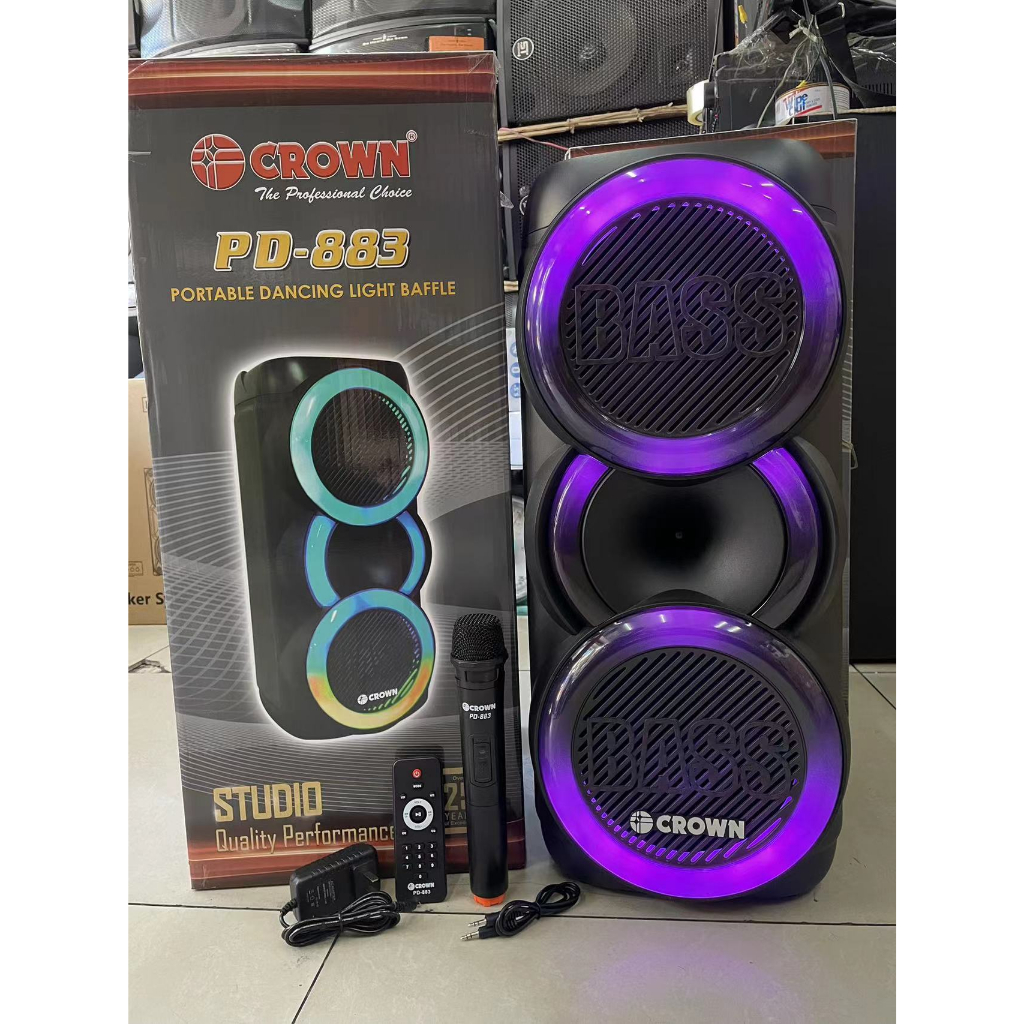 Baffle Portable Speaker Crown PD-883 Dancing Light | Shopee Philippines