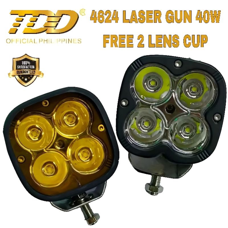TDD LASER GUN HEADLIGHT 40w WITH 2pcs YELLOW LENS CAP | Shopee Philippines