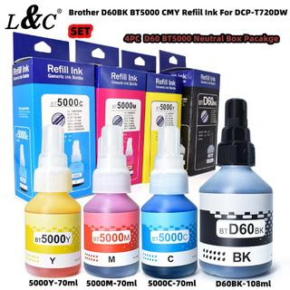 L&C Refill For Brother Ink Set BTD60 BT5000 Dye Ink 4 Color Ink For ...