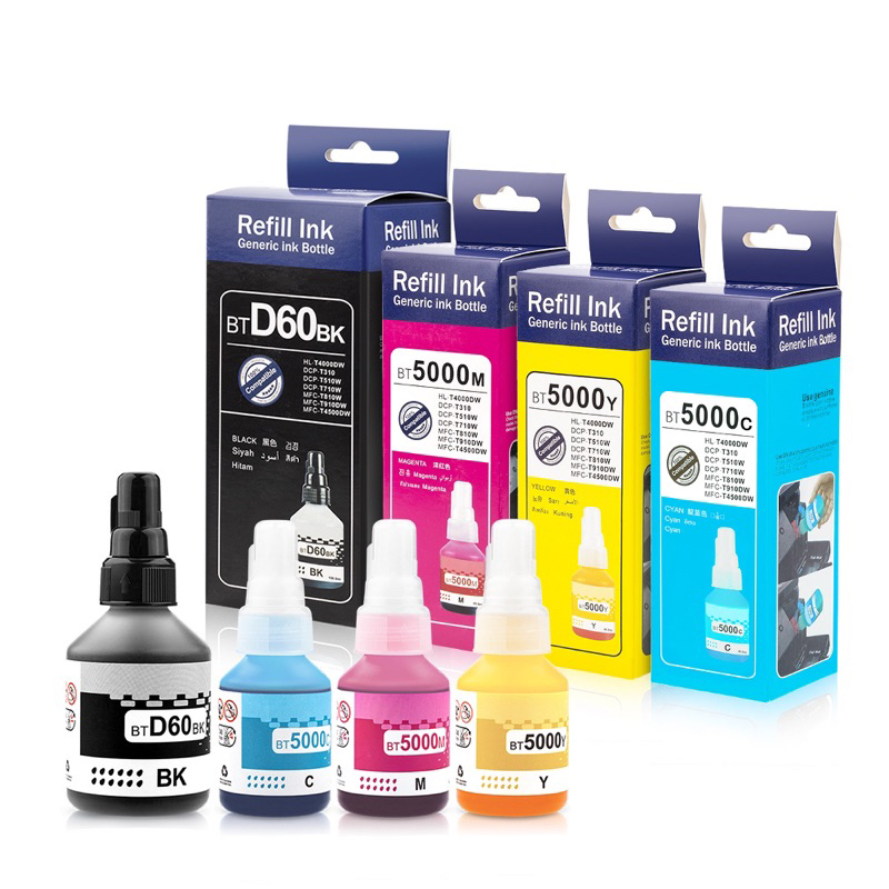 PrinDex INK bundle! BT5000 BTD60 Refill Ink Compatible for inkjet Dcp ...