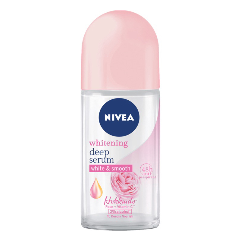 ★Nivea Brightening Deep Serum Bright and Firm Hokkaido Rose + Vit C Essence Roll On Deodorant ...