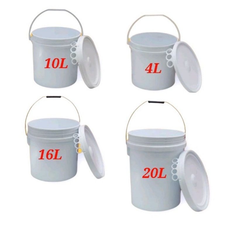 Industrial pail with lid cover and handle 20L,16L,10L,4L | Shopee Philippines