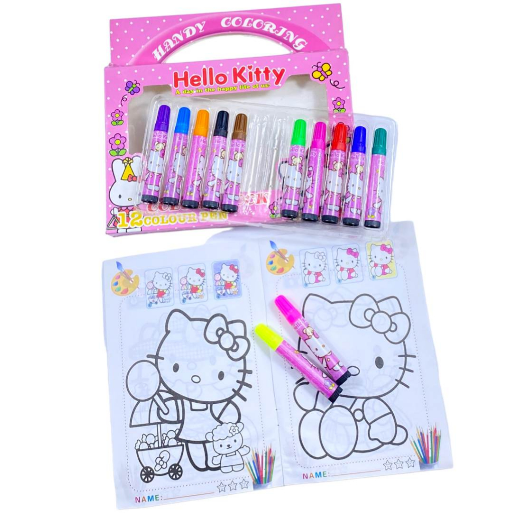 COD DVX #7576 12pcs Coloring Pen with Small Coloring Book Highlighter ...