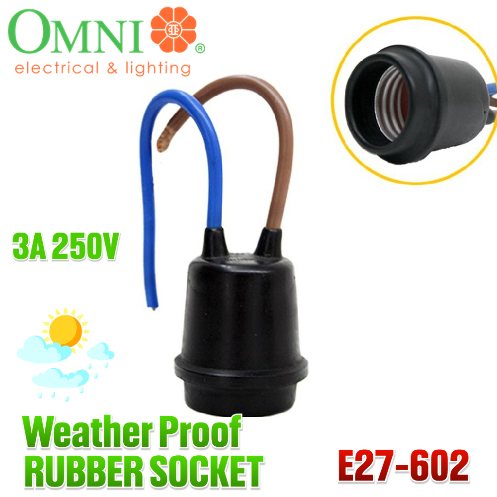 OMNI Rubber Socket E27-602 Weather Proof Indoor/Outdoor | Shopee ...
