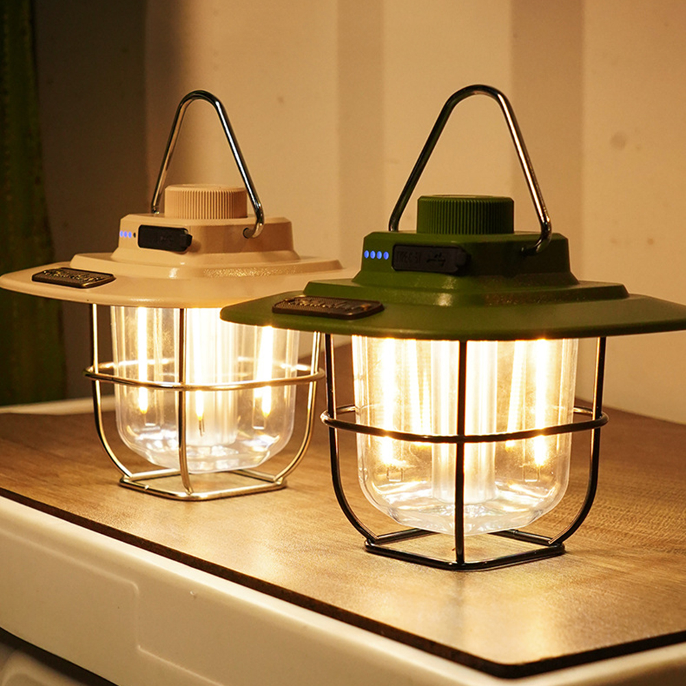 【EST】LED Camping Lantern Rechargeable Portable Outdoor Hiking Emergency ...