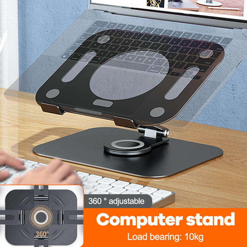 360 Rotating Laptop Stand Adjustable Solid Aluminum Alloy Laptop Riser ...