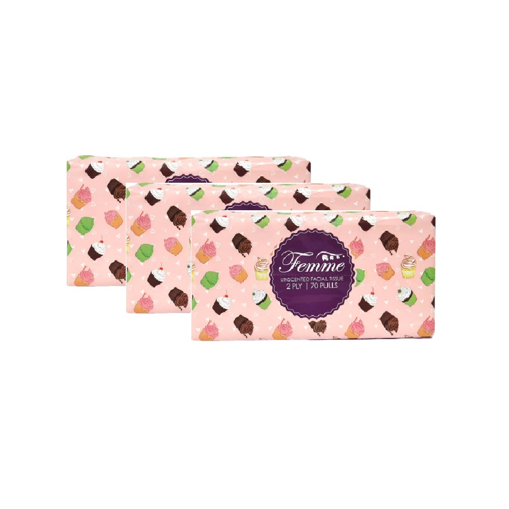 Femme Facial Tissue Travel Big 2-Ply 70's (Pack of 3) | Shopee Philippines