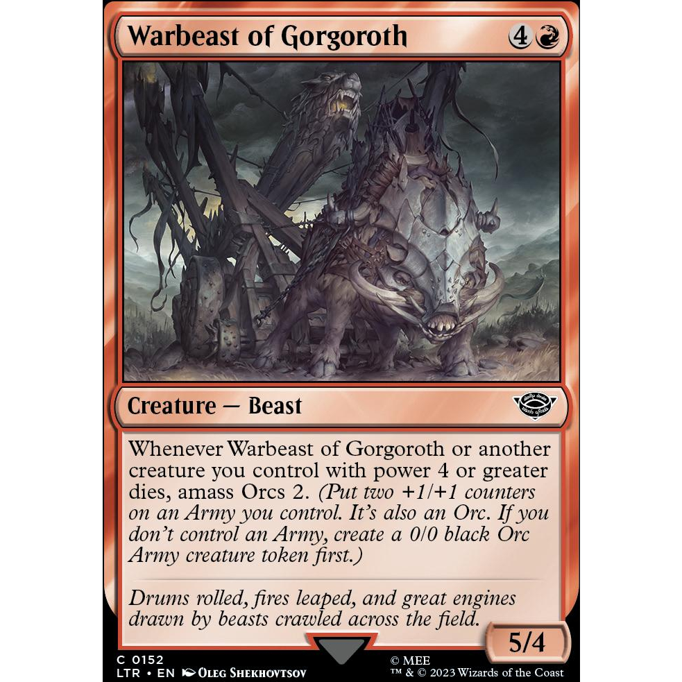 Warbeast of Gorgoroth Common MTG LOTR Magic the Gathering Trading Card ...