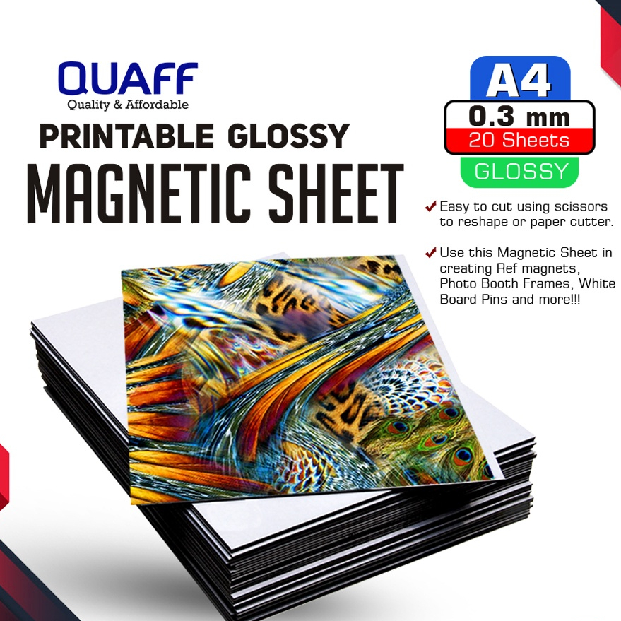 QUAFF Magnetic Printable Glossy Paper A4 (20 sheets per pack) | CPM | Shopee Philippines