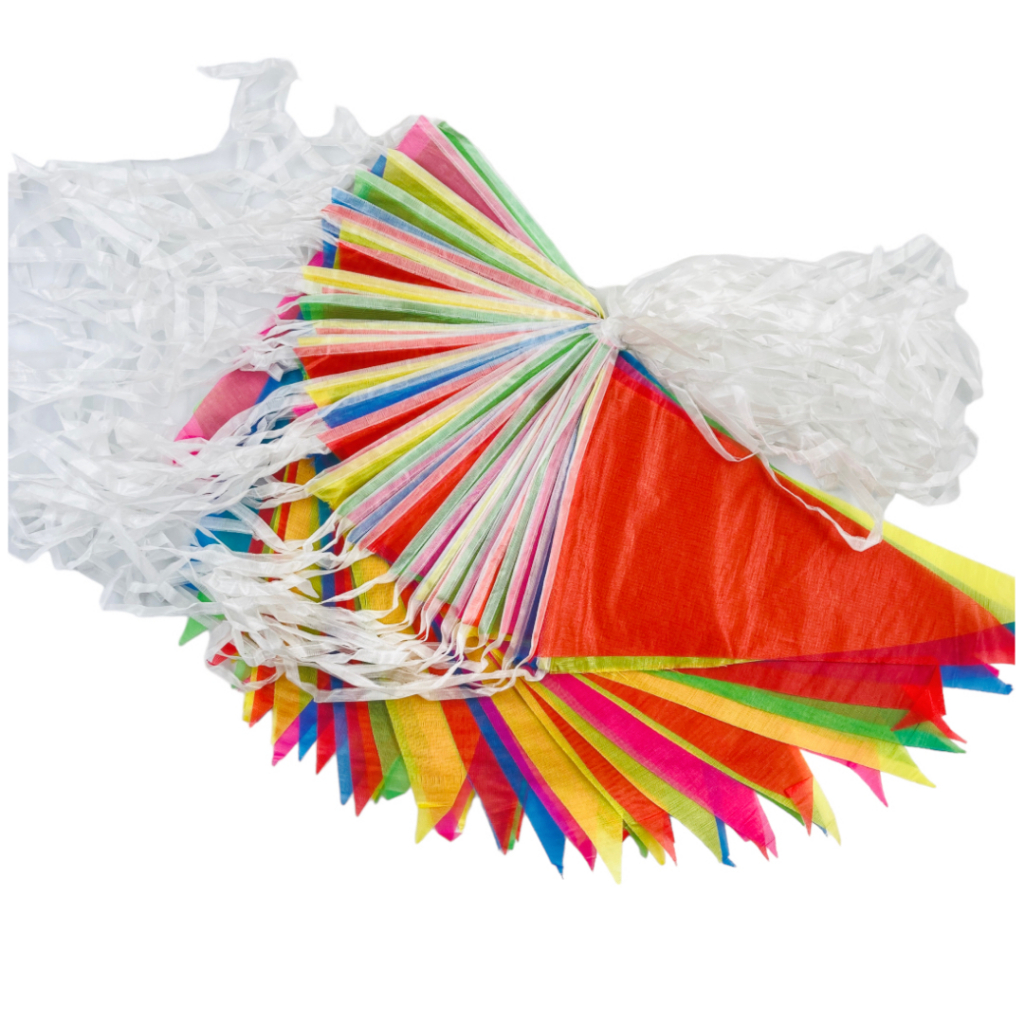 PS-22 (50 meters) Assorted Color Nylon Triangular Banderitas Fiesta ...