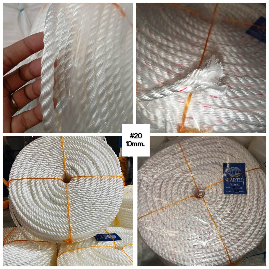 Polyester Rope no.20 10mm cotton rope Plain white & Red ribeti good ...