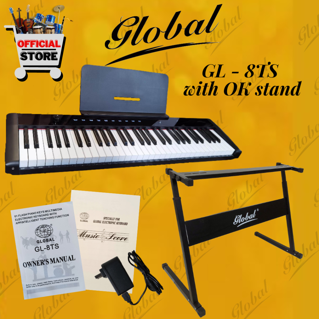 GLOBAL KEYBOARD GL 8TS 61 KEY FREE OK STAND TOUCH SCREEN PANEL sustain ...