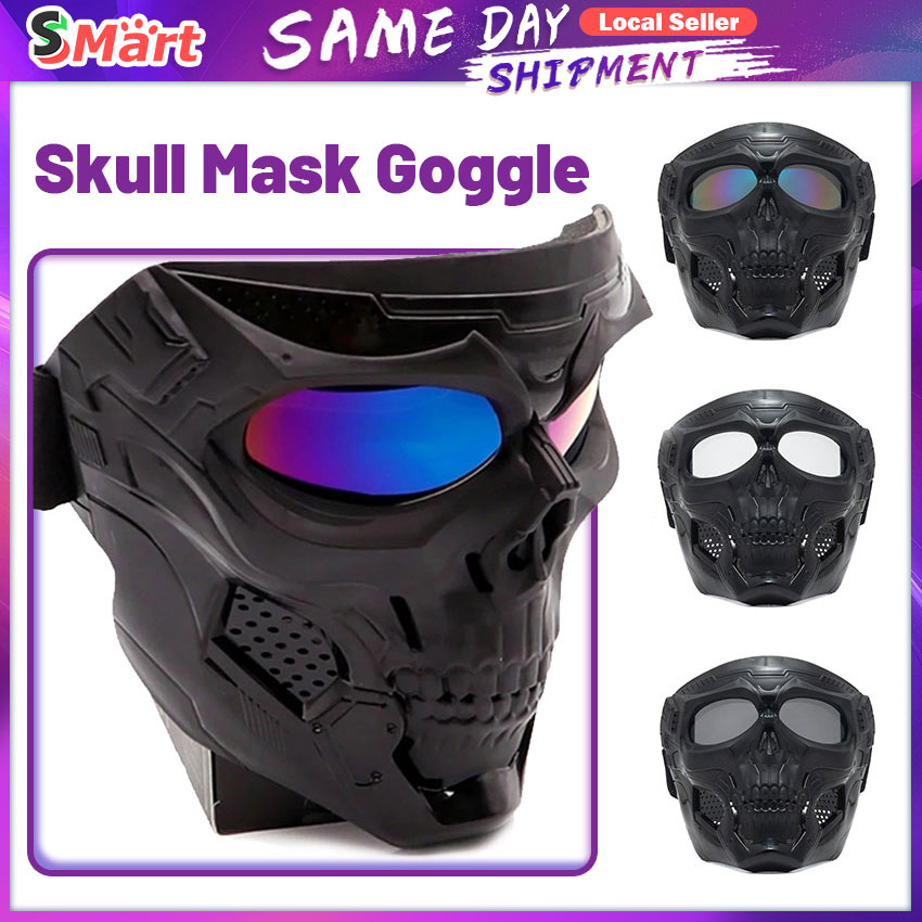 【In Stock】Windproof Skull Mask Sports Cycling Mask Safety Road Riding ...