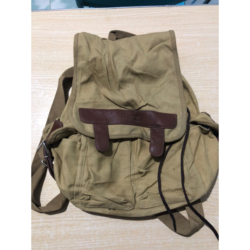 Preloved Brown Canvas Backpack | Shopee Philippines