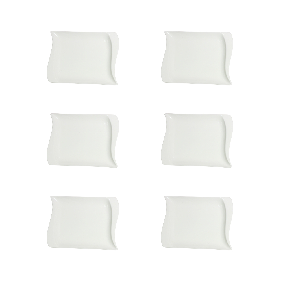 Edge Ceramic Rectangular Dinner Plates set of 6 - Serving Plates Modern ...