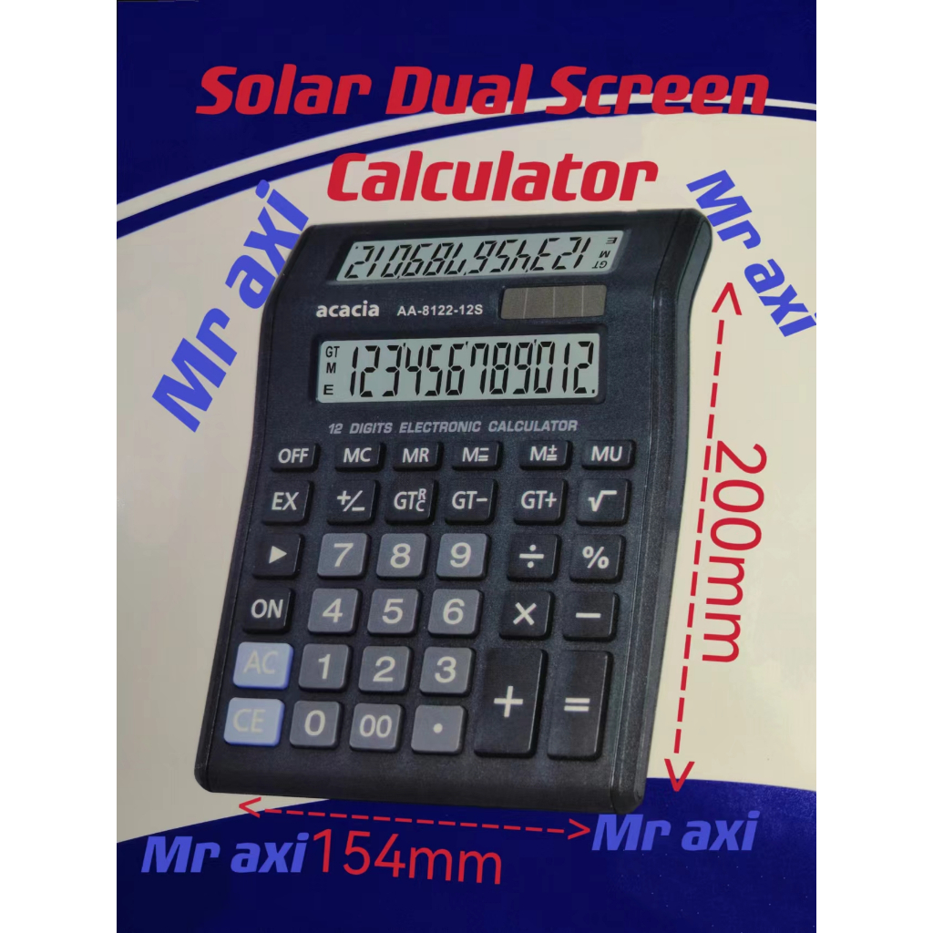8-digit/12-digit dual-screen calculator large-screen calculator desktop calculator(mr.axi ...