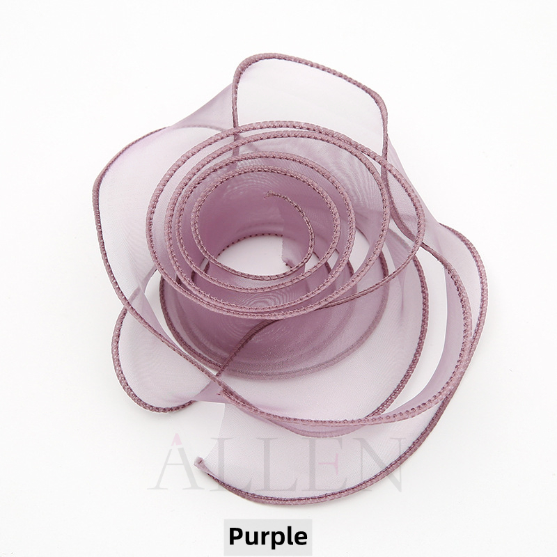 40mm*10m Sheer Chiffon Ribbon Organza Satin Ribbons-Bouquet Gift Wrap ...