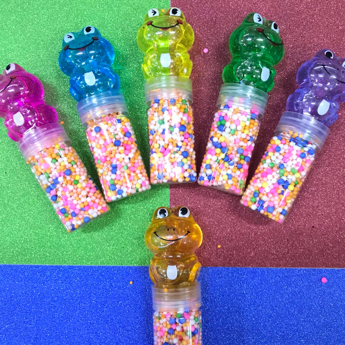 HAIDEE frog shape with foam color crystal slime toys gold powder small ...