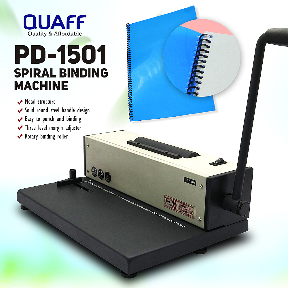 QUAFF Spiral Binder Machine PD-1501 Coil Binding Machine A4 Size ...