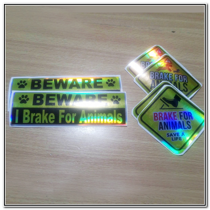 I Brake for Animals Animal Hologram Reflectorize Sticker Decals Decal ...