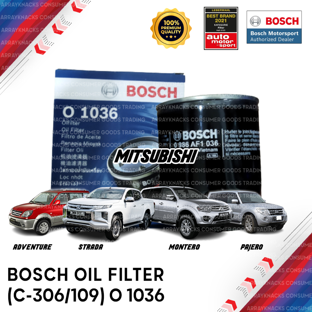 Bosch Oil Filter O1036 for Mitsubishi Adventure/Montero/Pajero/Strada ...