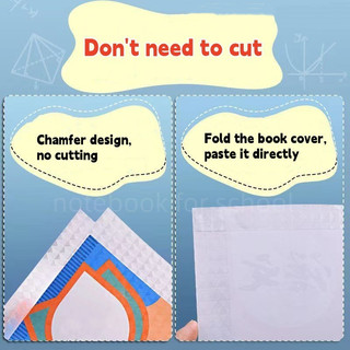 10 Sheets Transparent Self-adhesive Book Wrapper Protective Cover S/M/L ...
