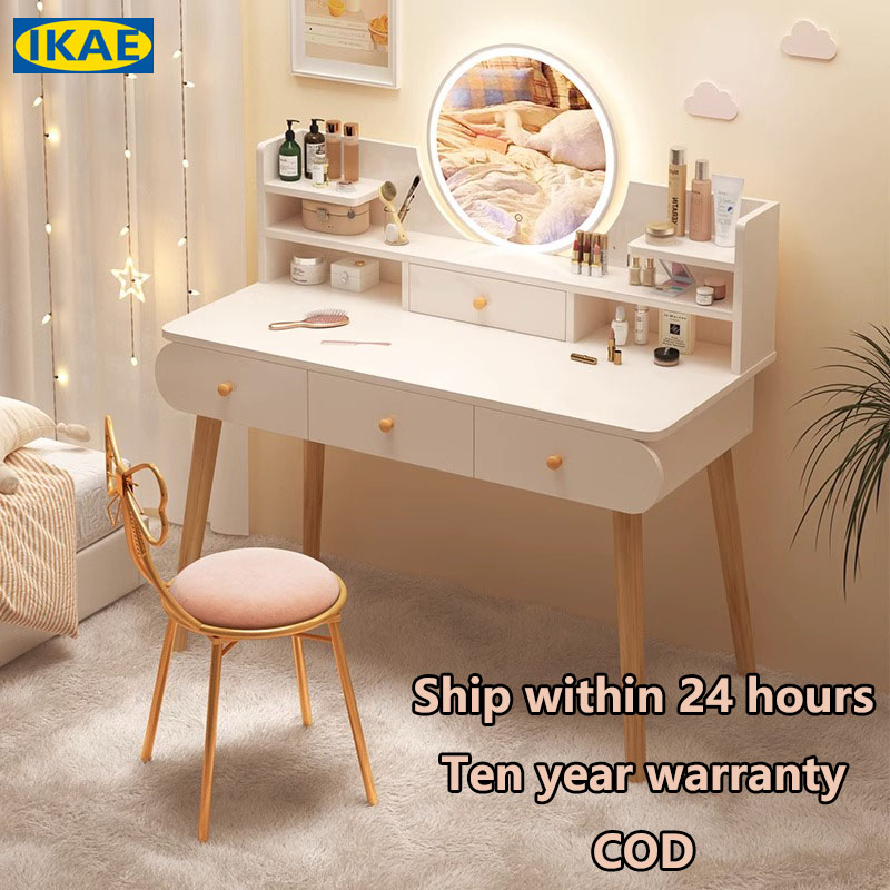 Vanity Table with LED mirror desk with Drawer Makeup Comestic Tables ...