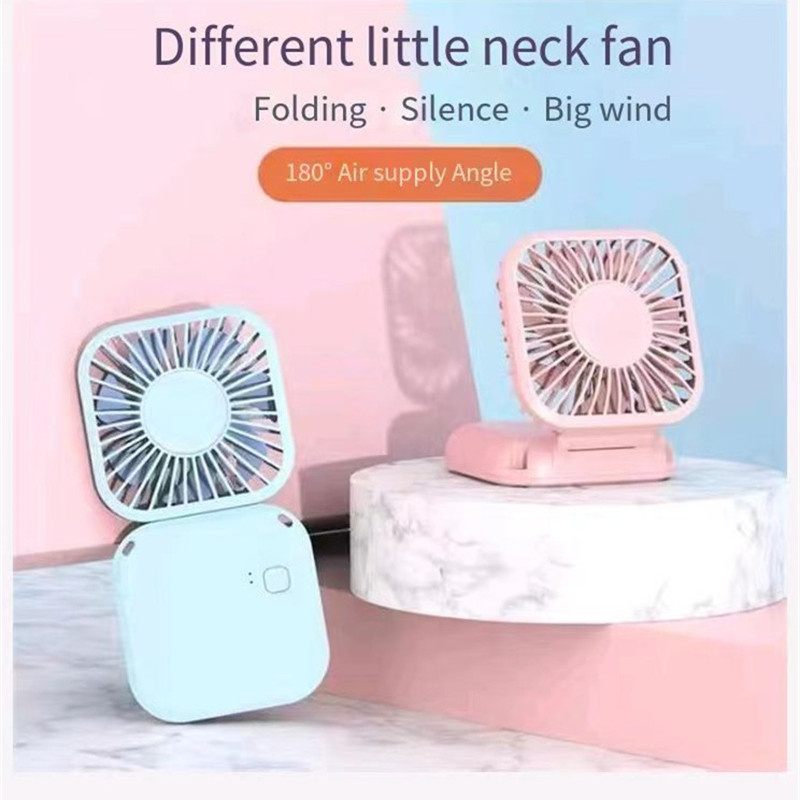 （Cable+Lanyard) Mini Foldable Cooling Fan with Cable/ Desk Stand ...