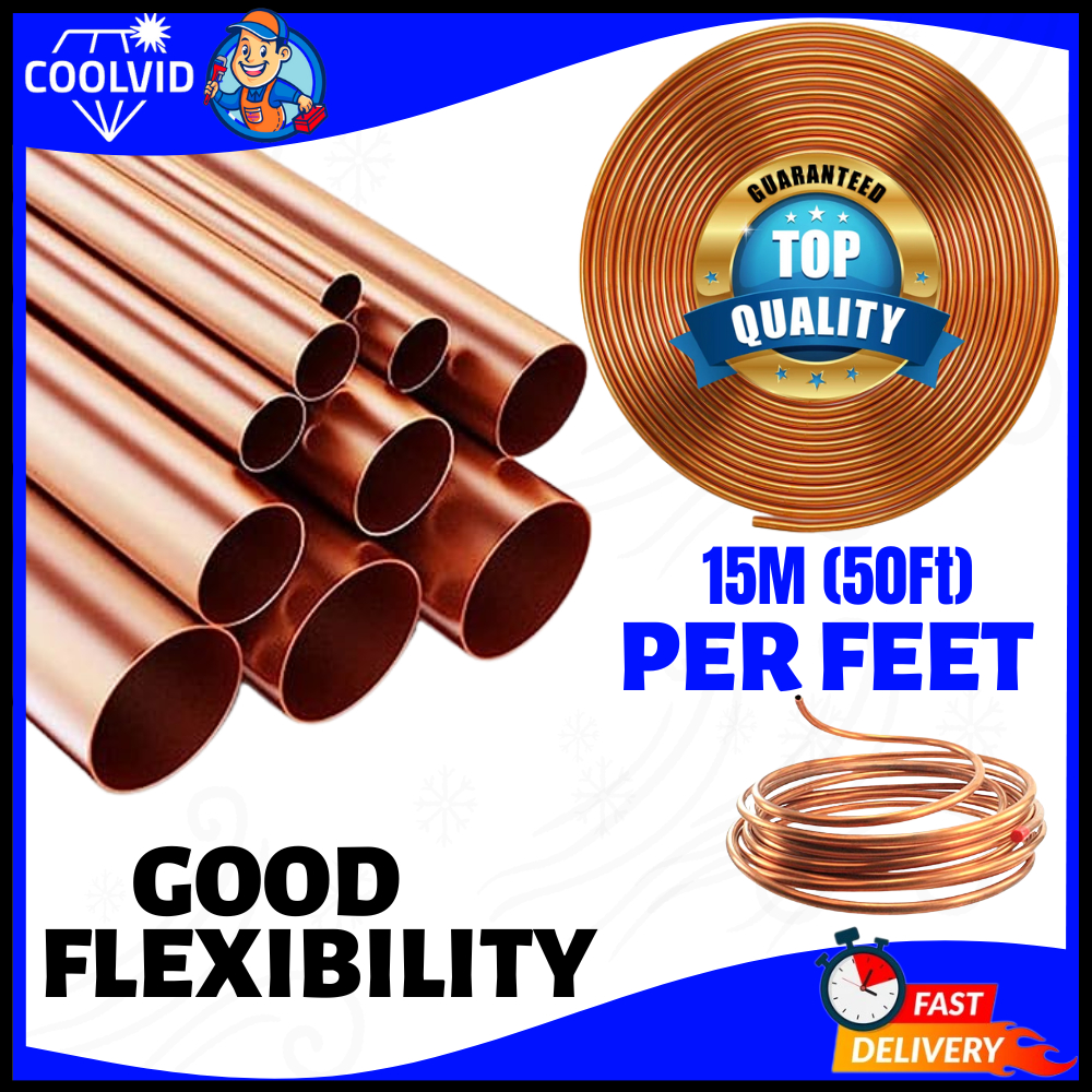 Coolvid - Copper Tube Refrigeration Tubing Soft Coil Copper (5ft per order) | Shopee Philippines