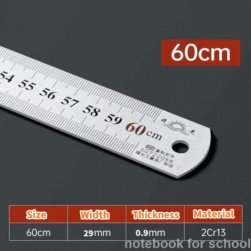 30/60cm Stainless Steel Ruler Metal Aluminum Ruler Drawing Multi ...