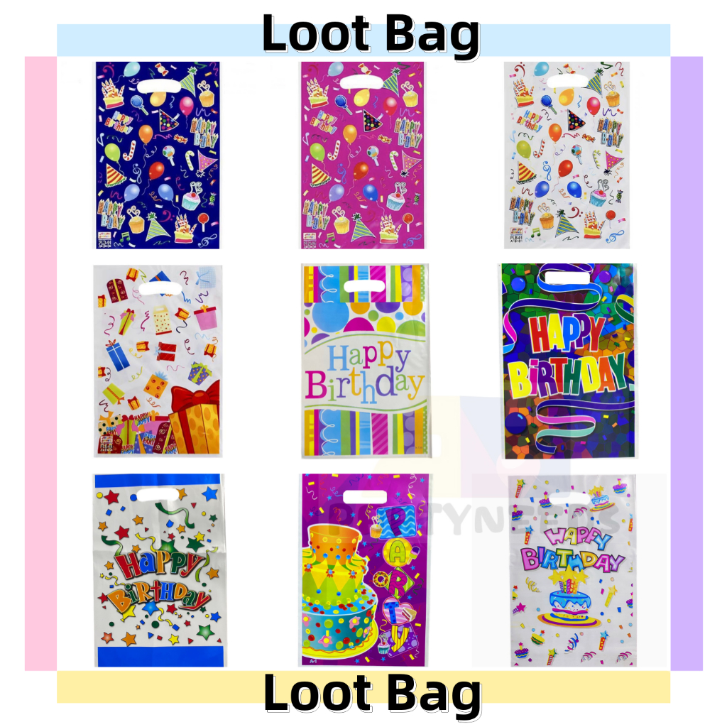 10Pcs/Pack Loot Bag Gift Bag For Happy Birthday Party Supplies ...