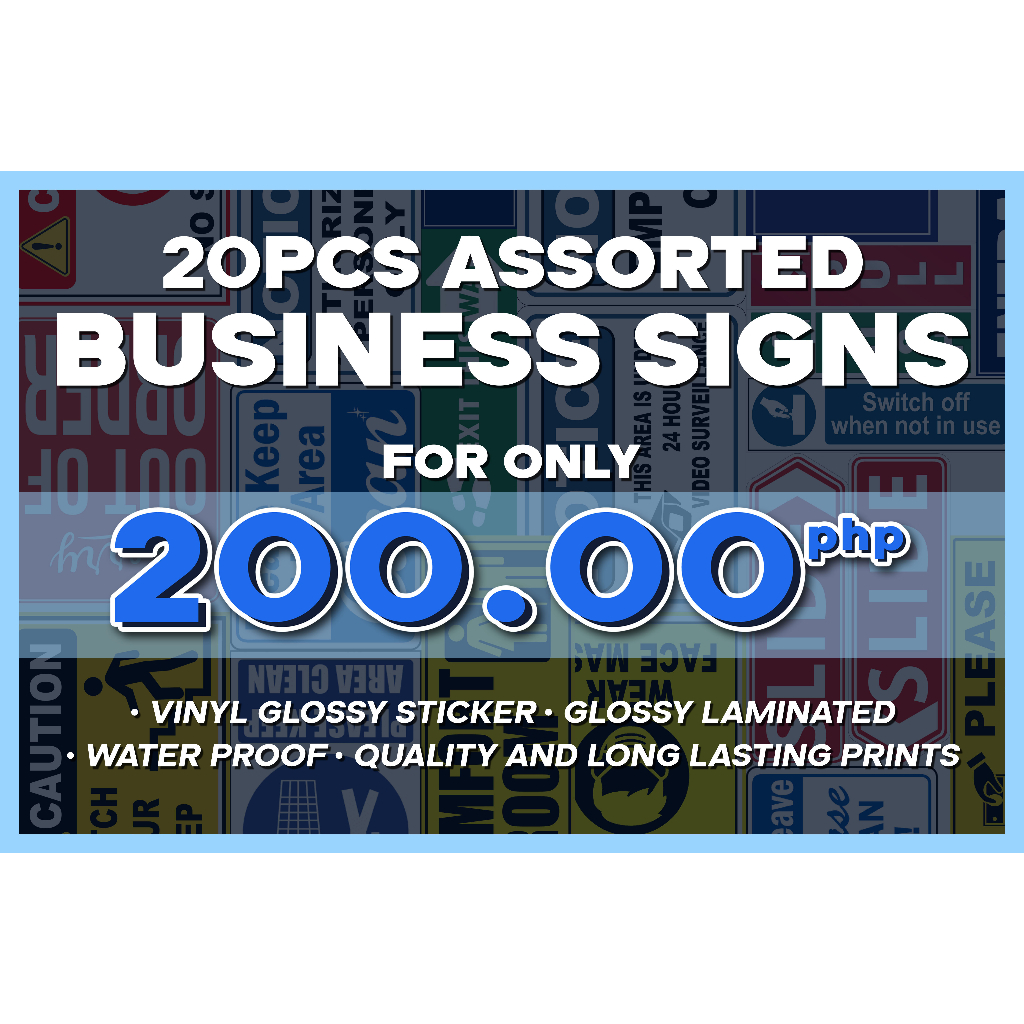 20pcs Assorted Business Signs (Sticker) | Shopee Philippines