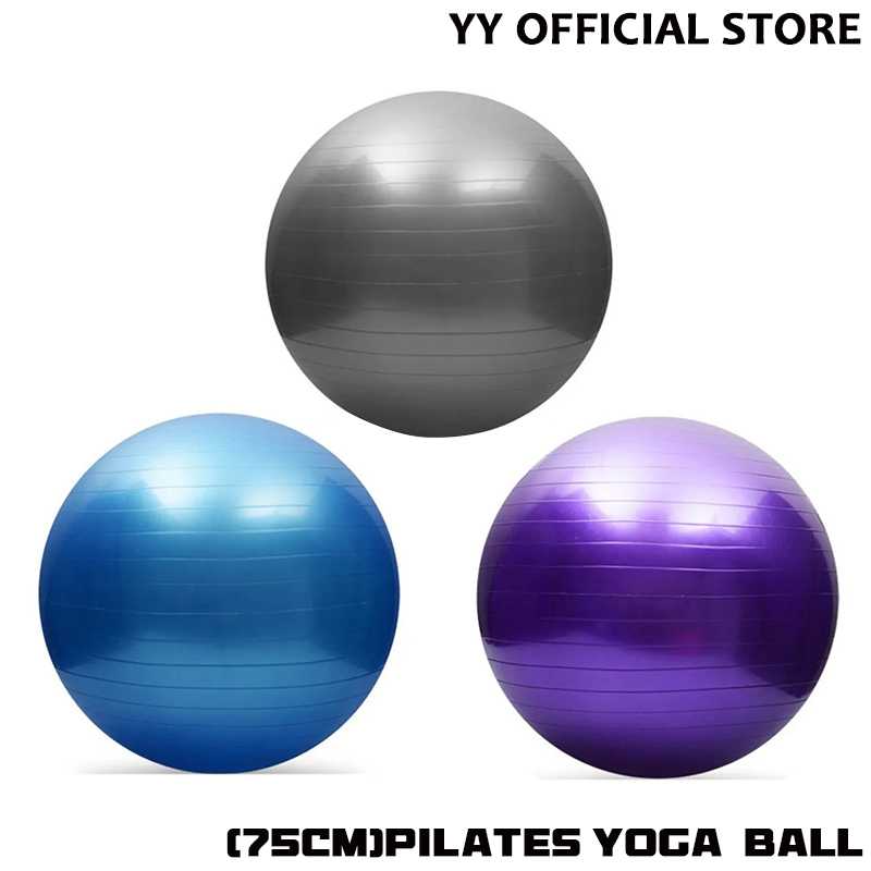 (75cm)Pilates Yoga Exercise Gym Ball Workout Anti Burst Exercise ...